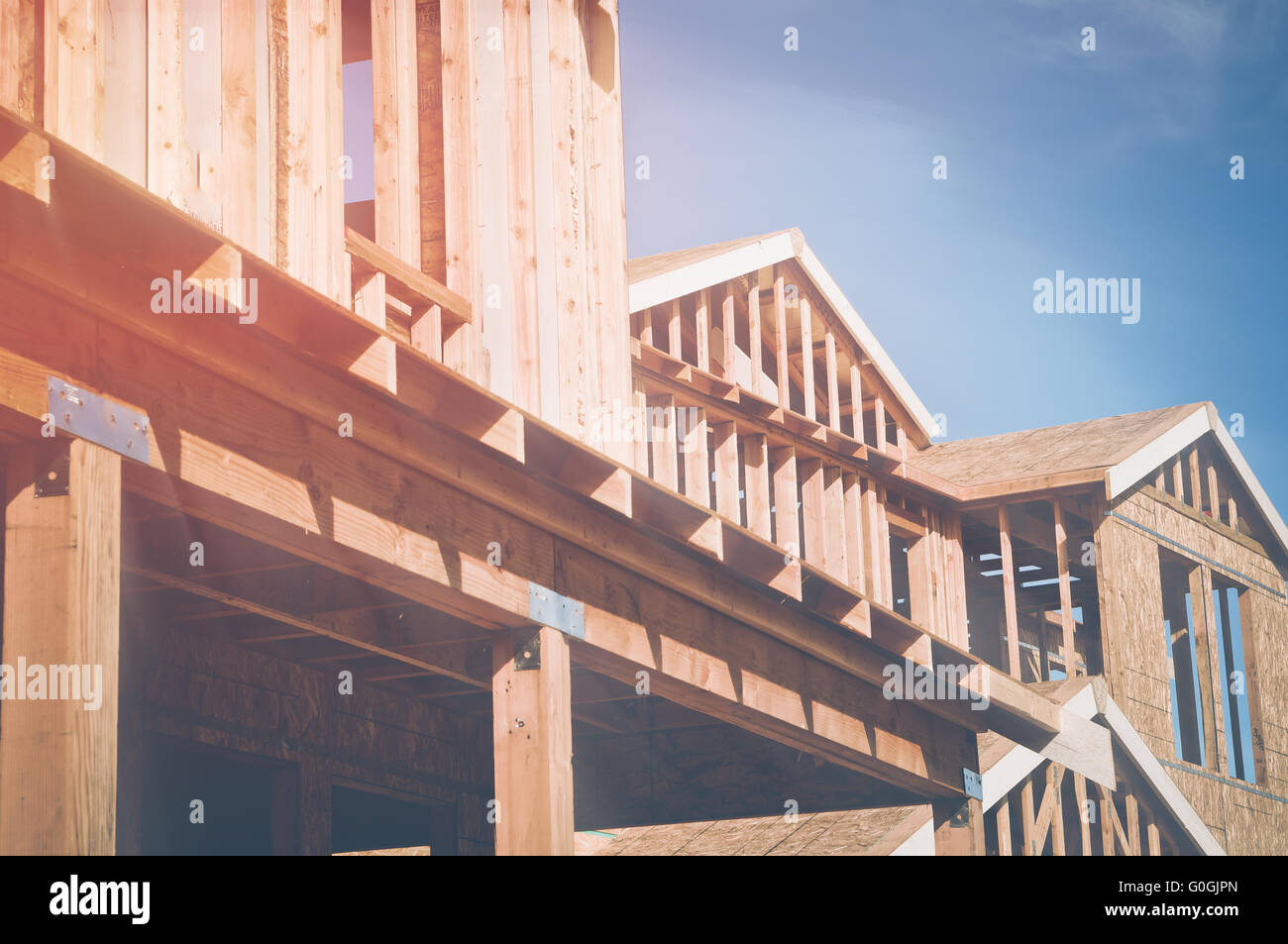Home Under Construction with Sunlight Stock Photo - Alamy