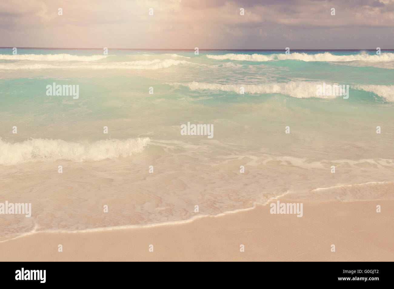Beach Background with Vintage Style Filter Stock Photo - Alamy