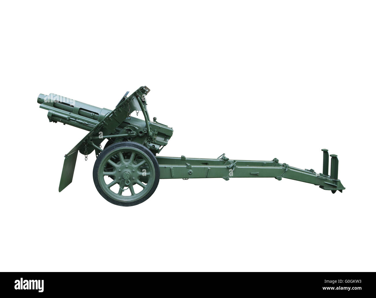 Artillery gun isolated over white Stock Photo - Alamy