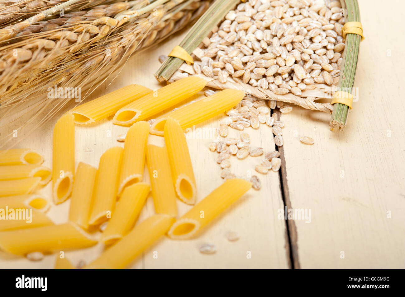 Italian pasta penne with wheat Stock Photo - Alamy