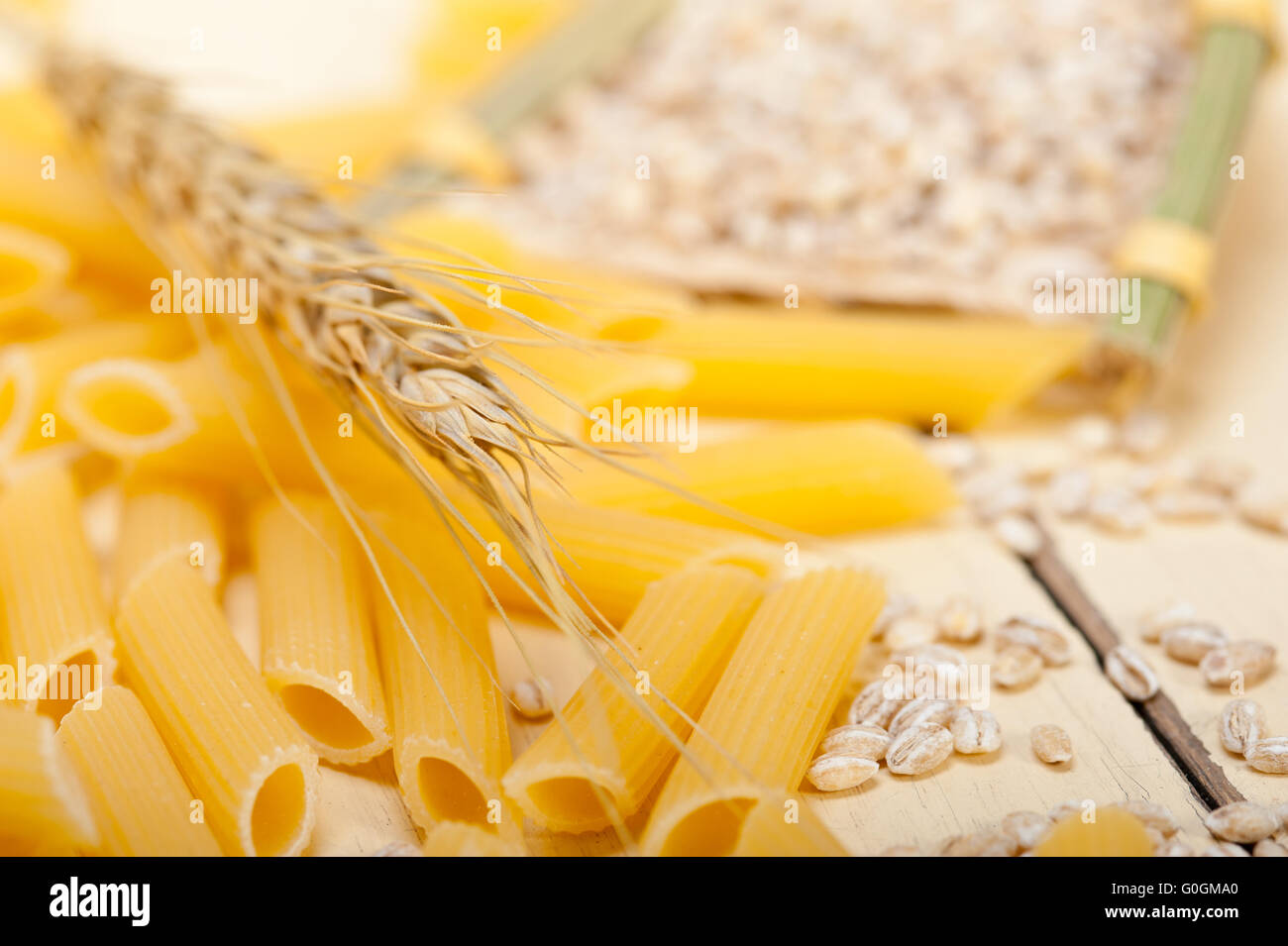 Italian pasta penne with wheat Stock Photo - Alamy