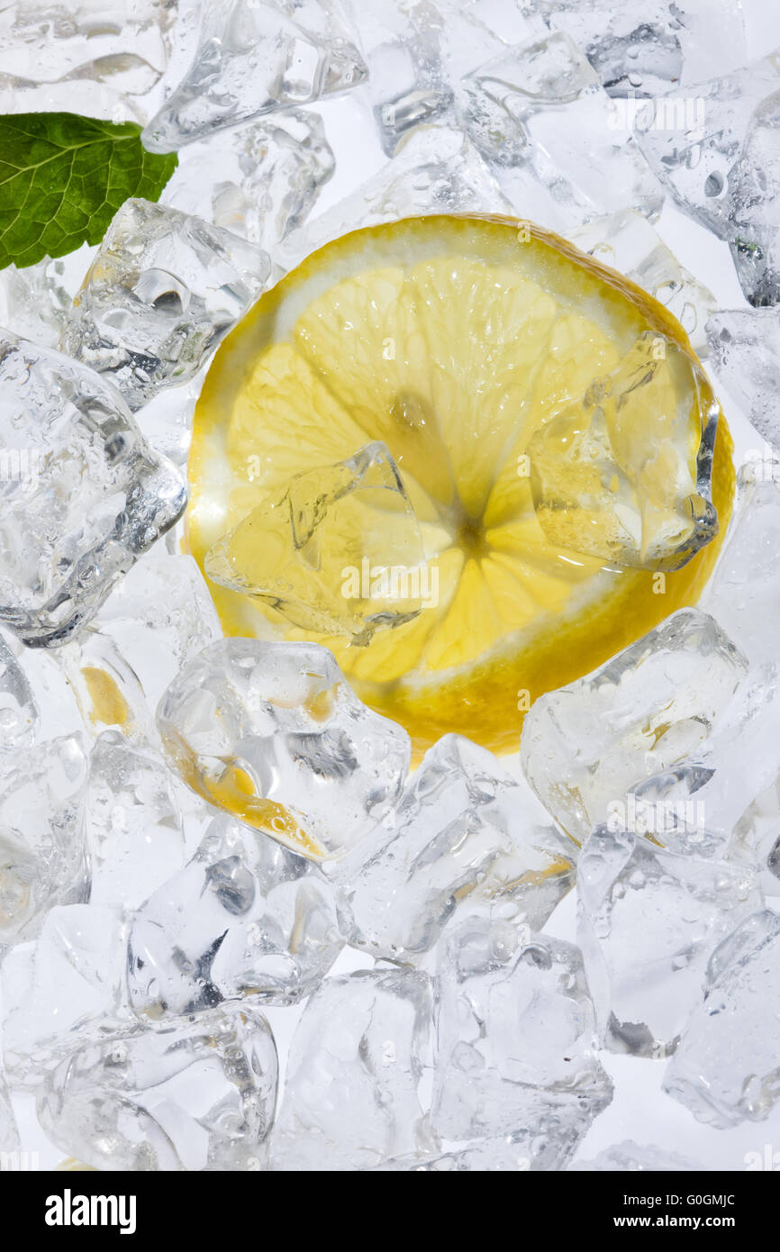 Lemon And Ice Stock Photo - Alamy
