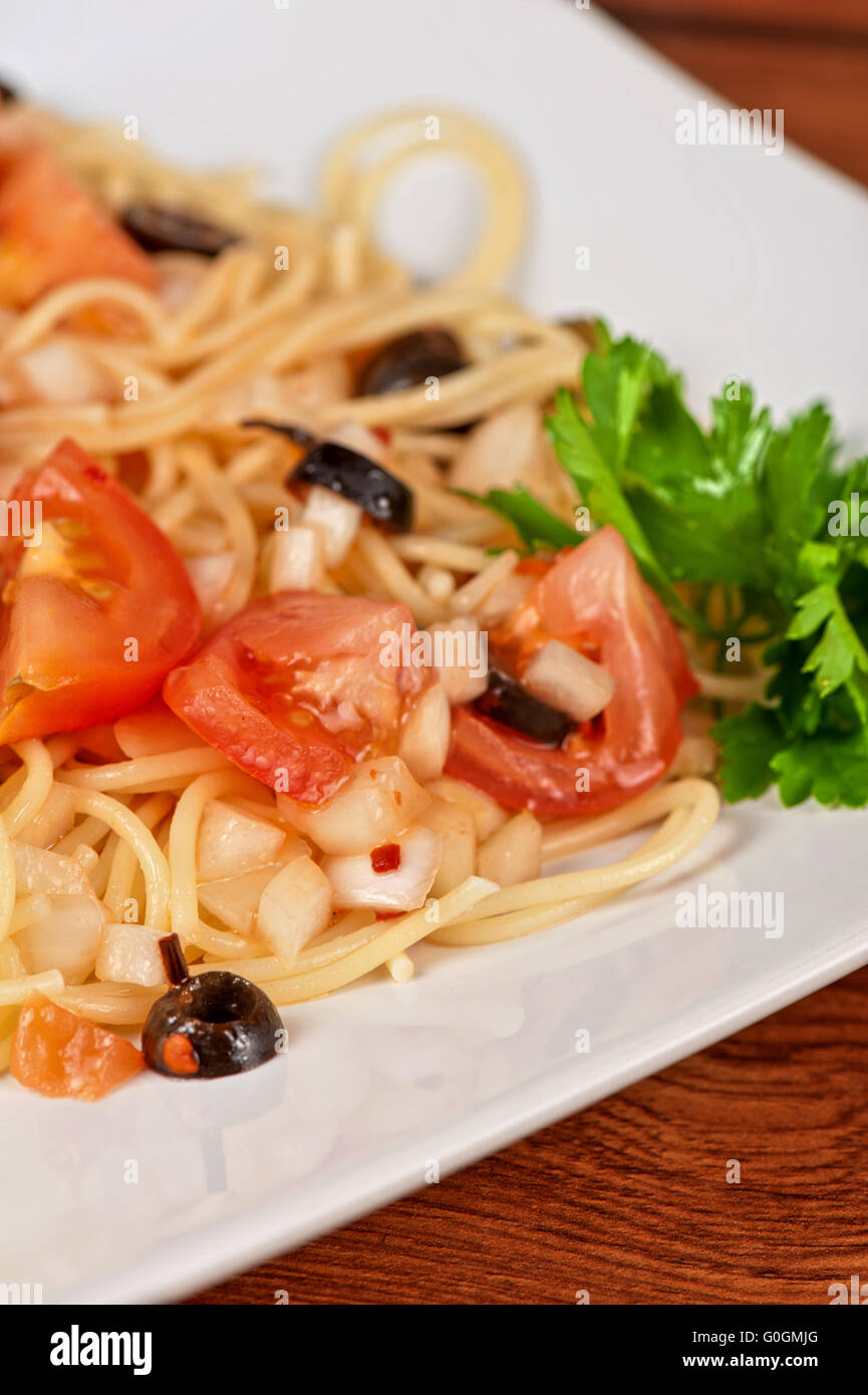 Pasta anchovies capers black hi-res stock photography and images - Alamy