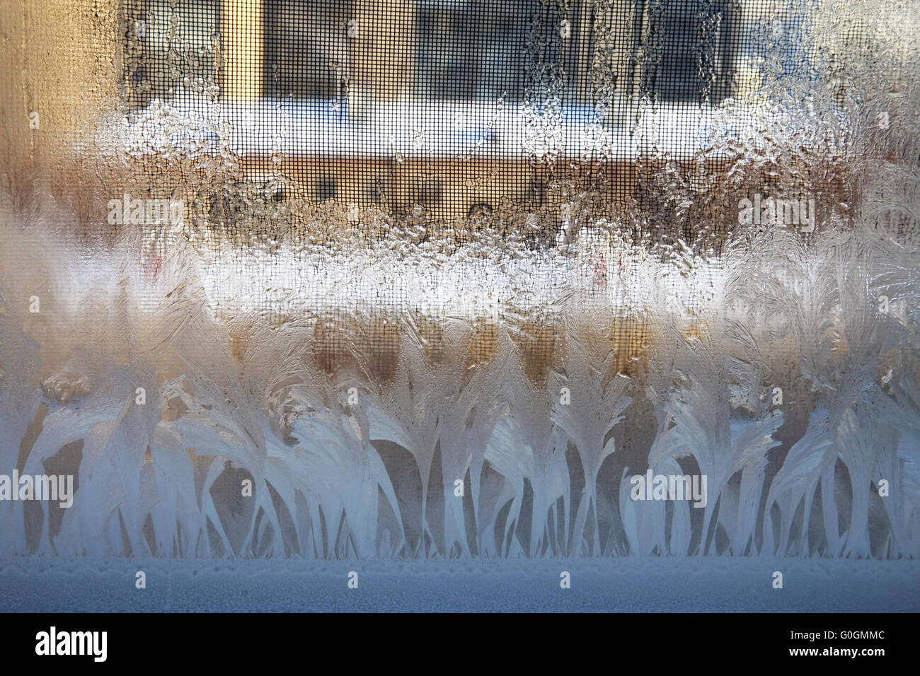 Frost on a window Stock Photo - Alamy