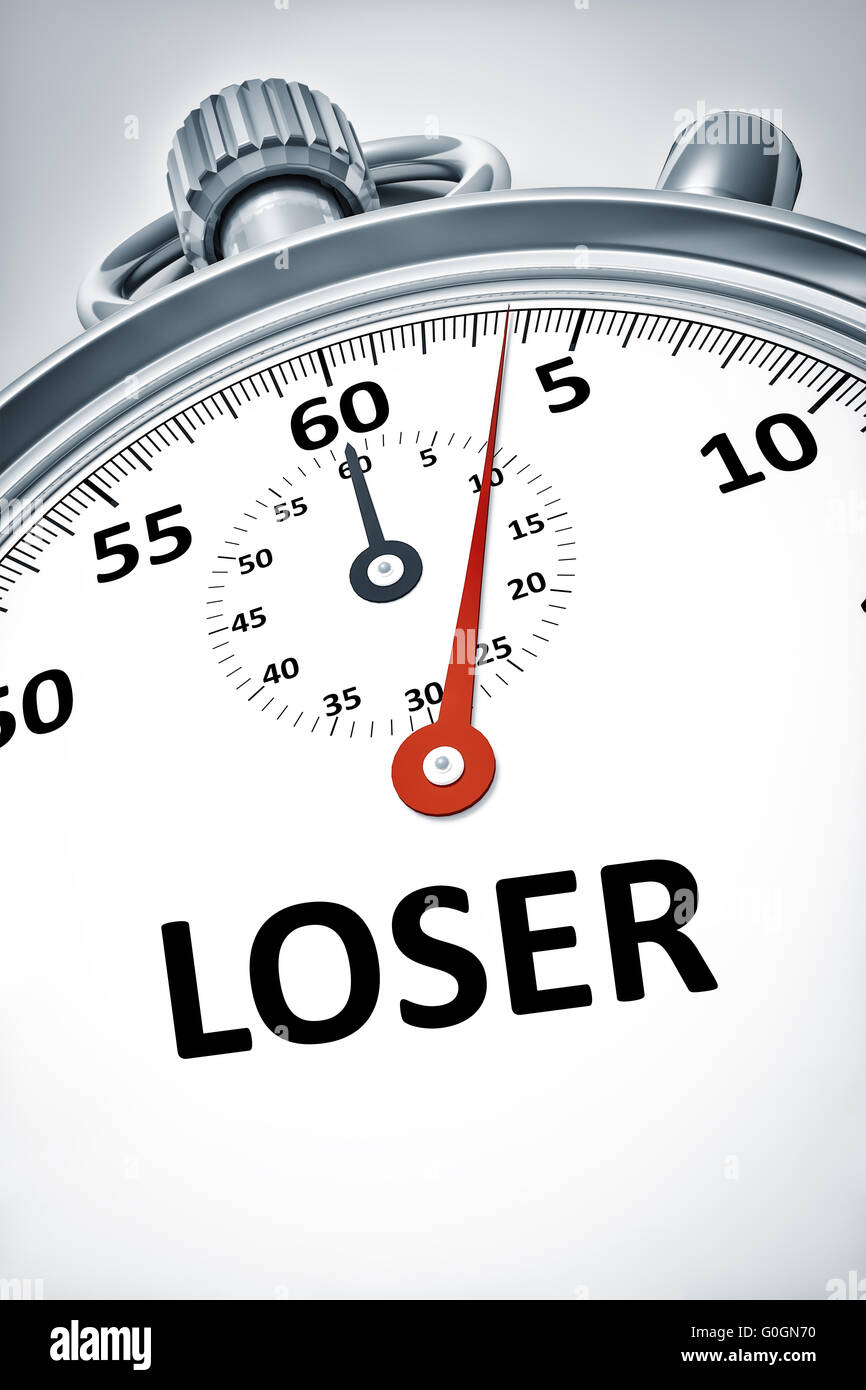 stopwatch with text loser Stock Photo - Alamy
