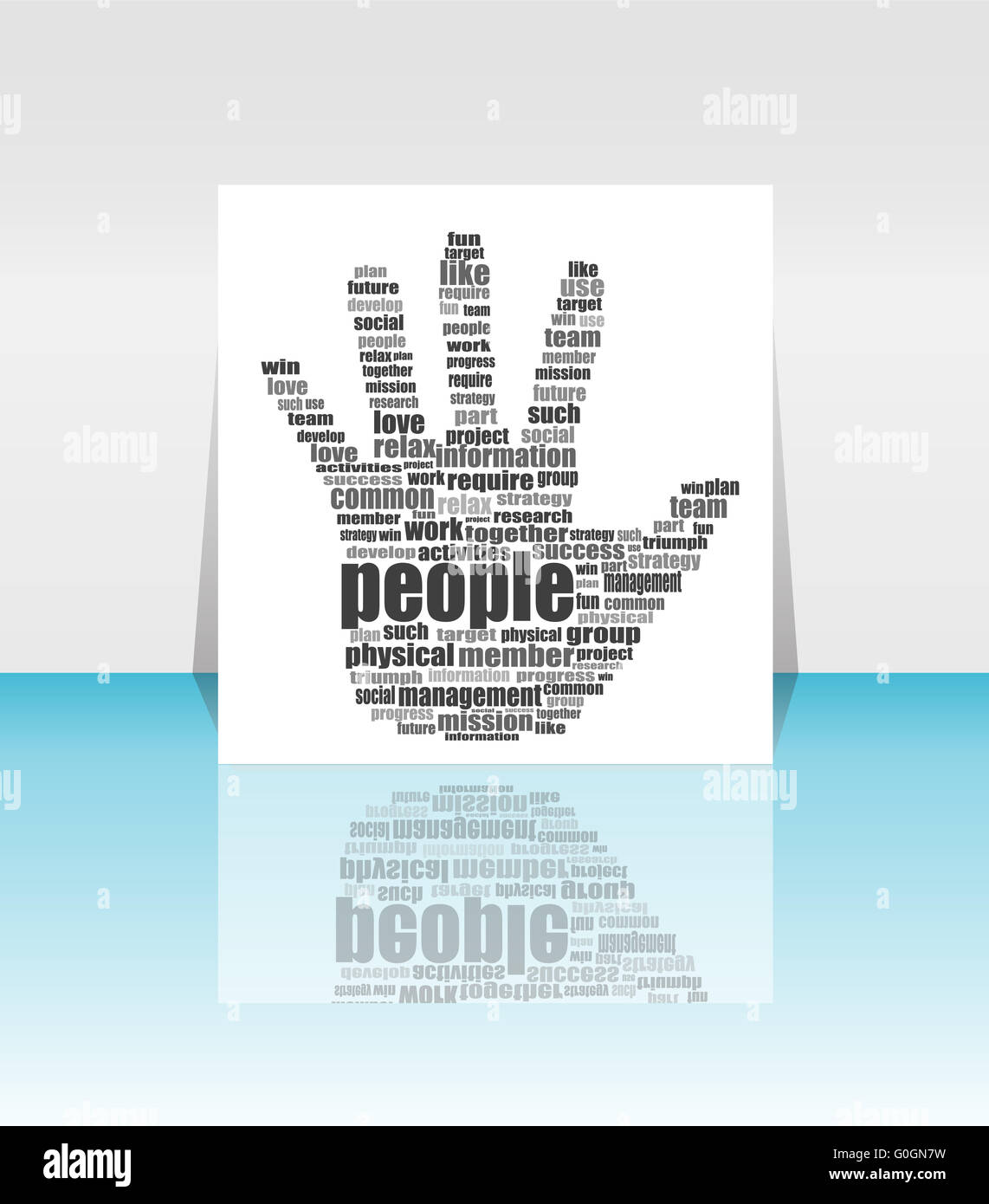 vector Illustration of the hands symbol, which is composed of text ...