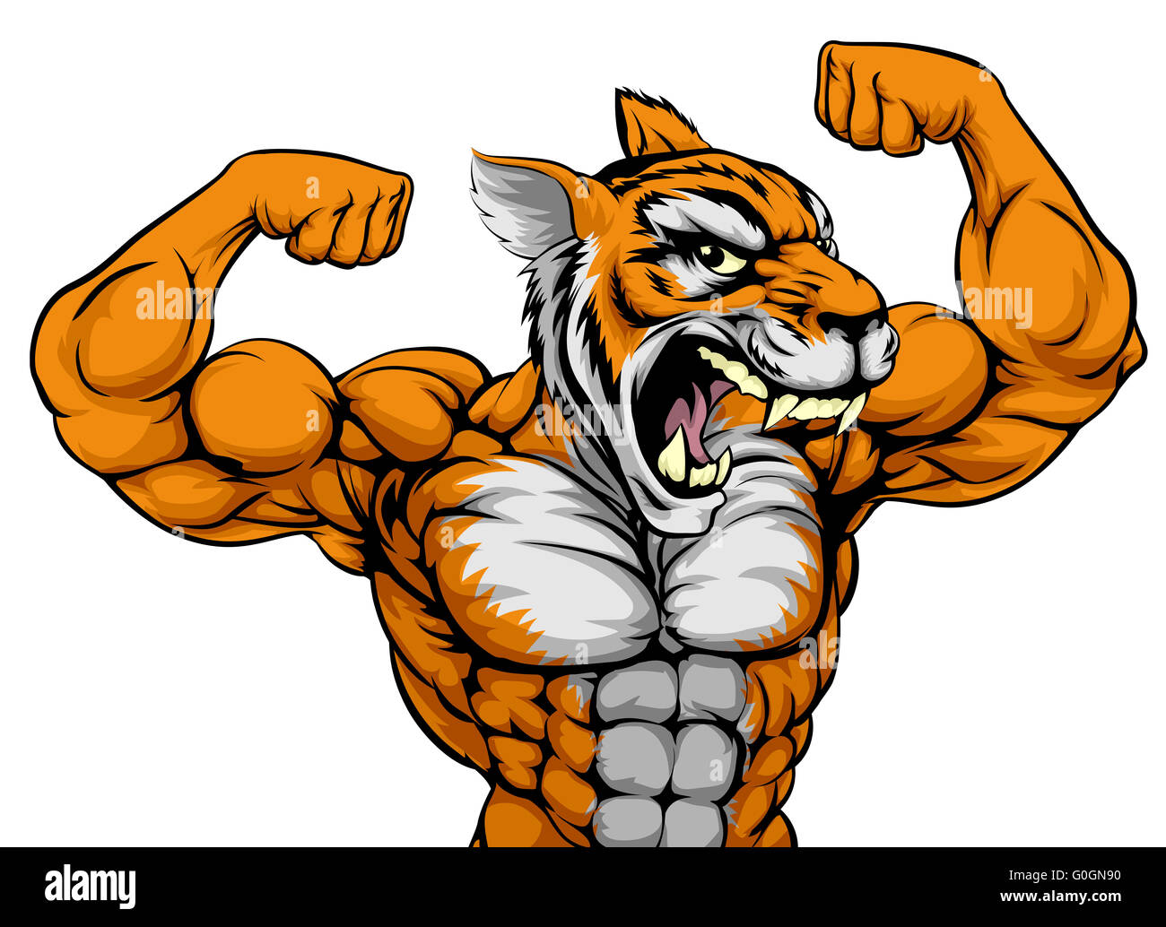 A strong tiger animal sports mascot ready for a fight Stock Photo - Alamy