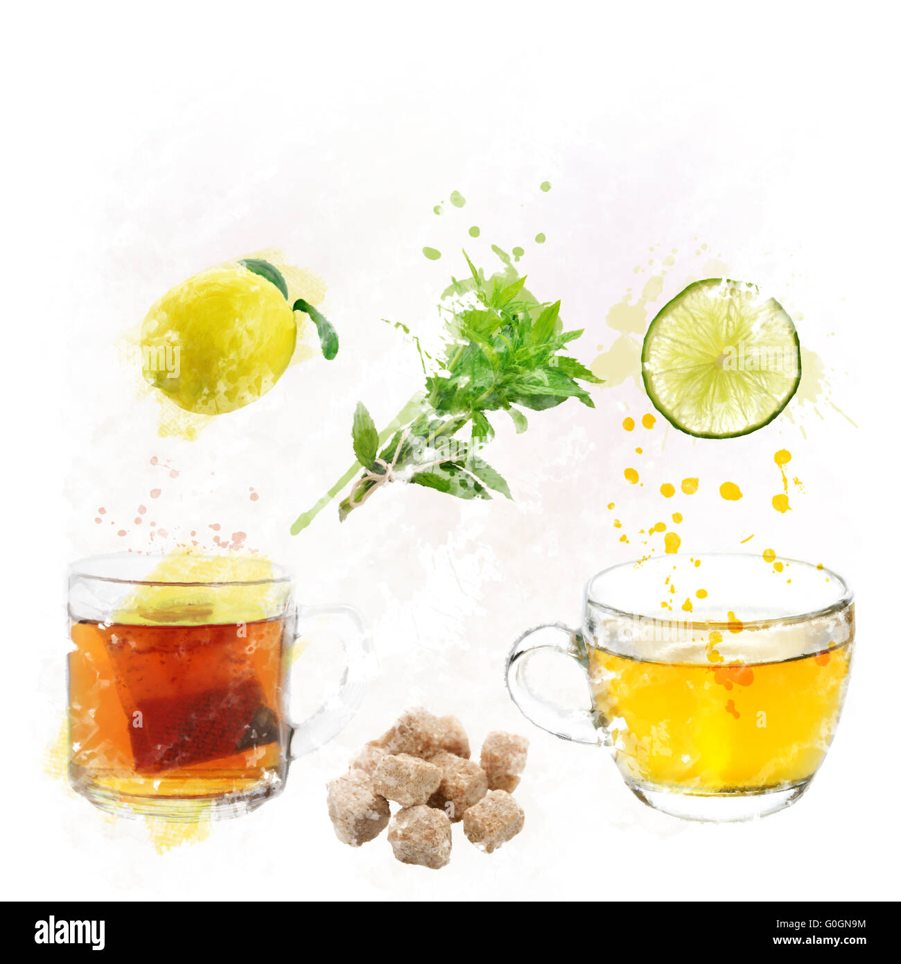 Watercolor drinks hi-res stock photography and images - Alamy