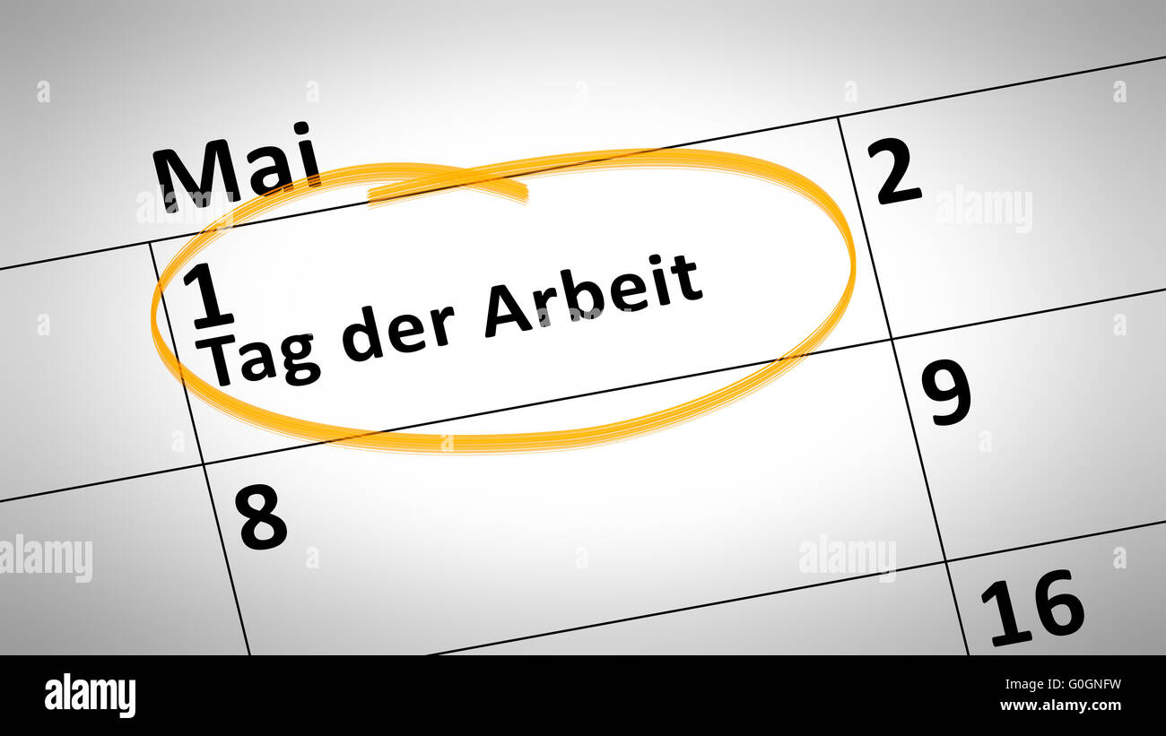 Labor Day 1st of May in German language Stock Photo - Alamy