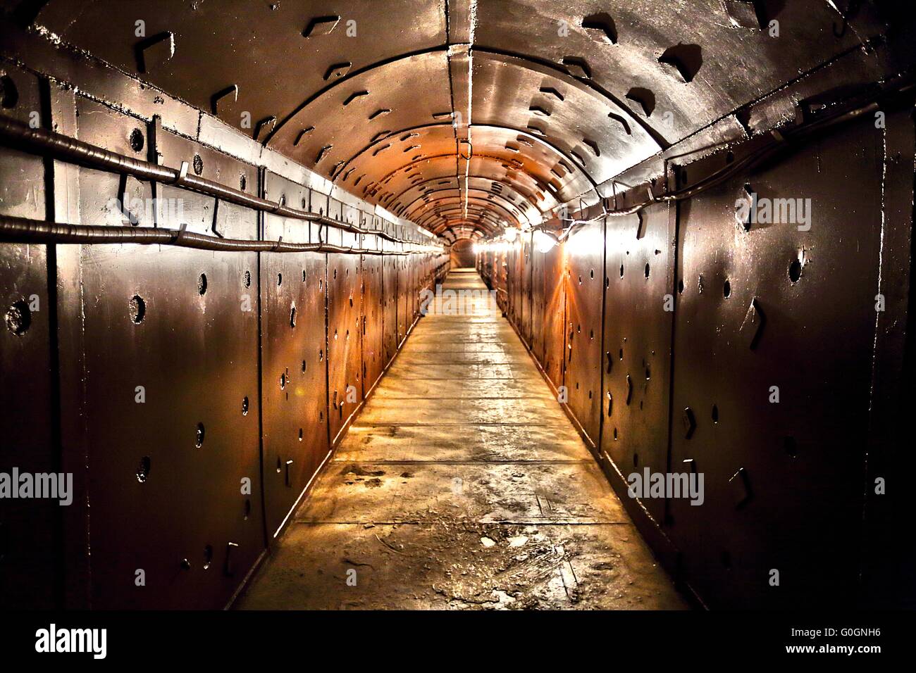 Old bunkers corridor Stock Photo - Alamy