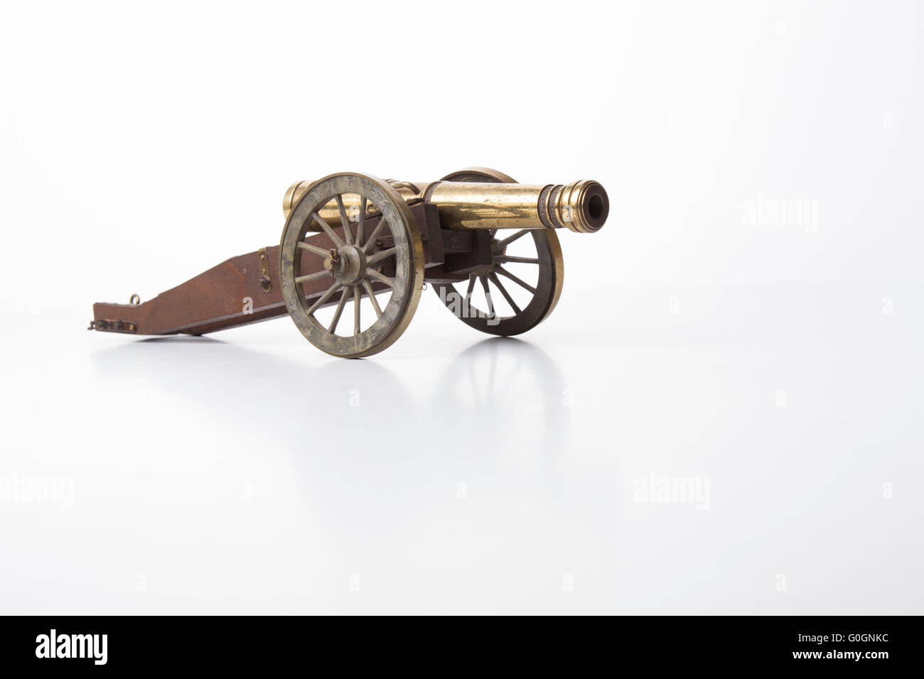 Old Cannon Model Isolated on White Stock Photo - Alamy
