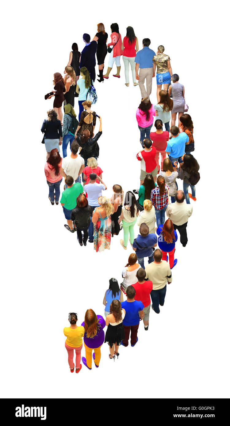 cipher nine made from human croud isolated on the white background ...