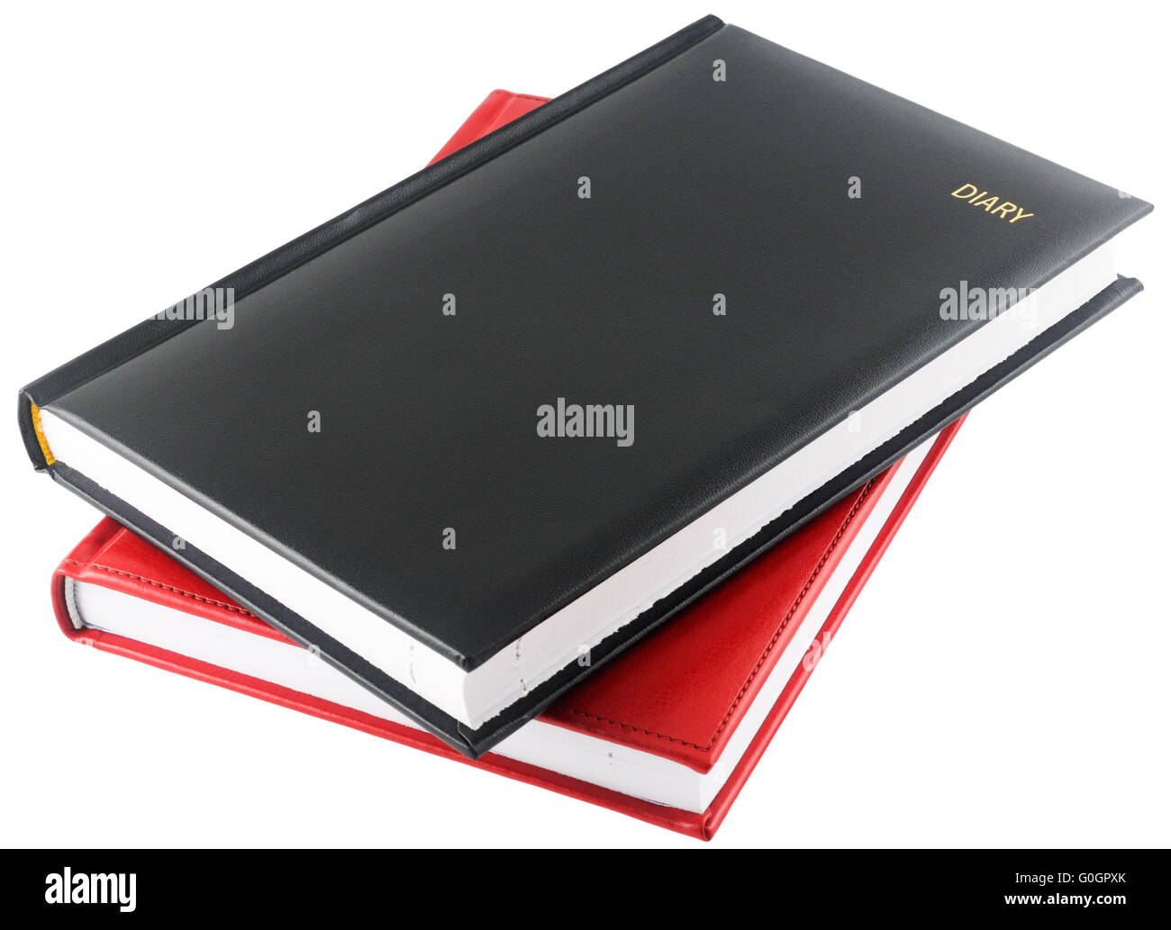 Black and red paper personal organizers isolated on white Stock Photo ...