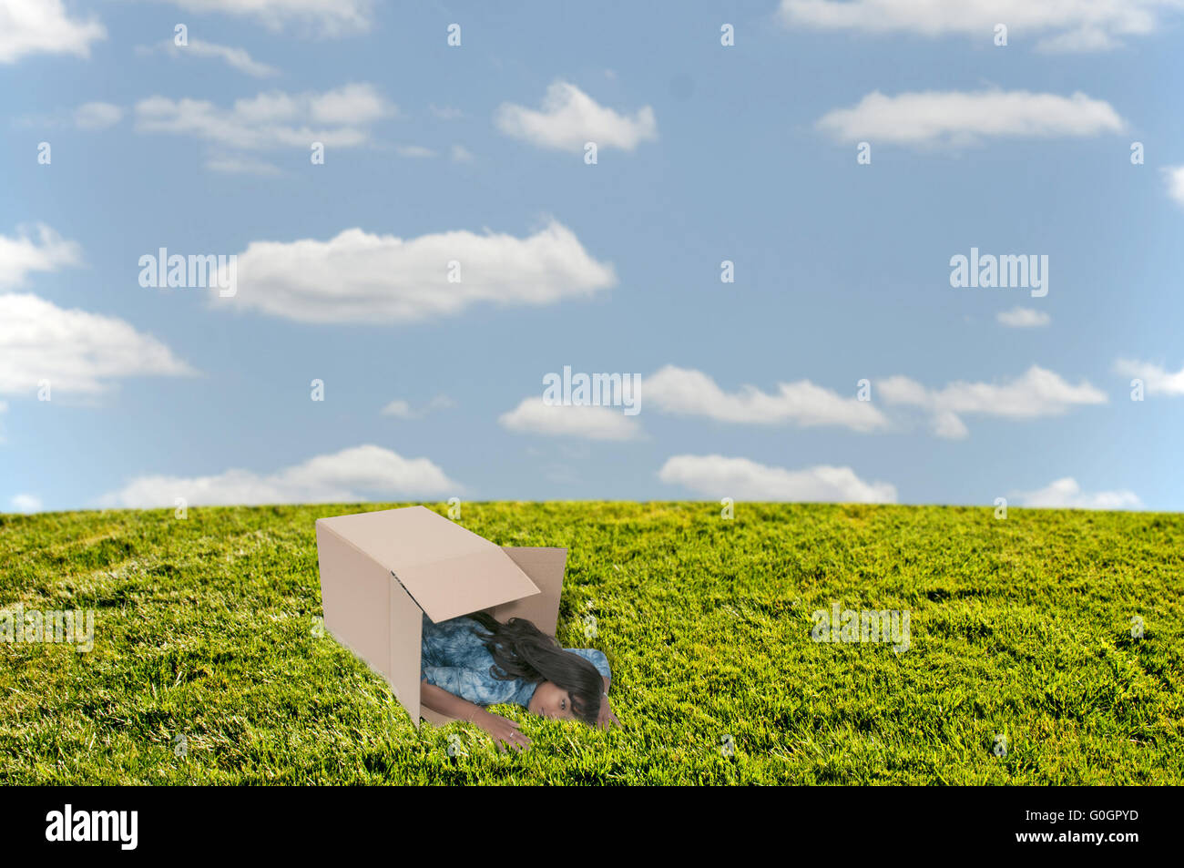 Woman In A Box Stock Photo - Alamy