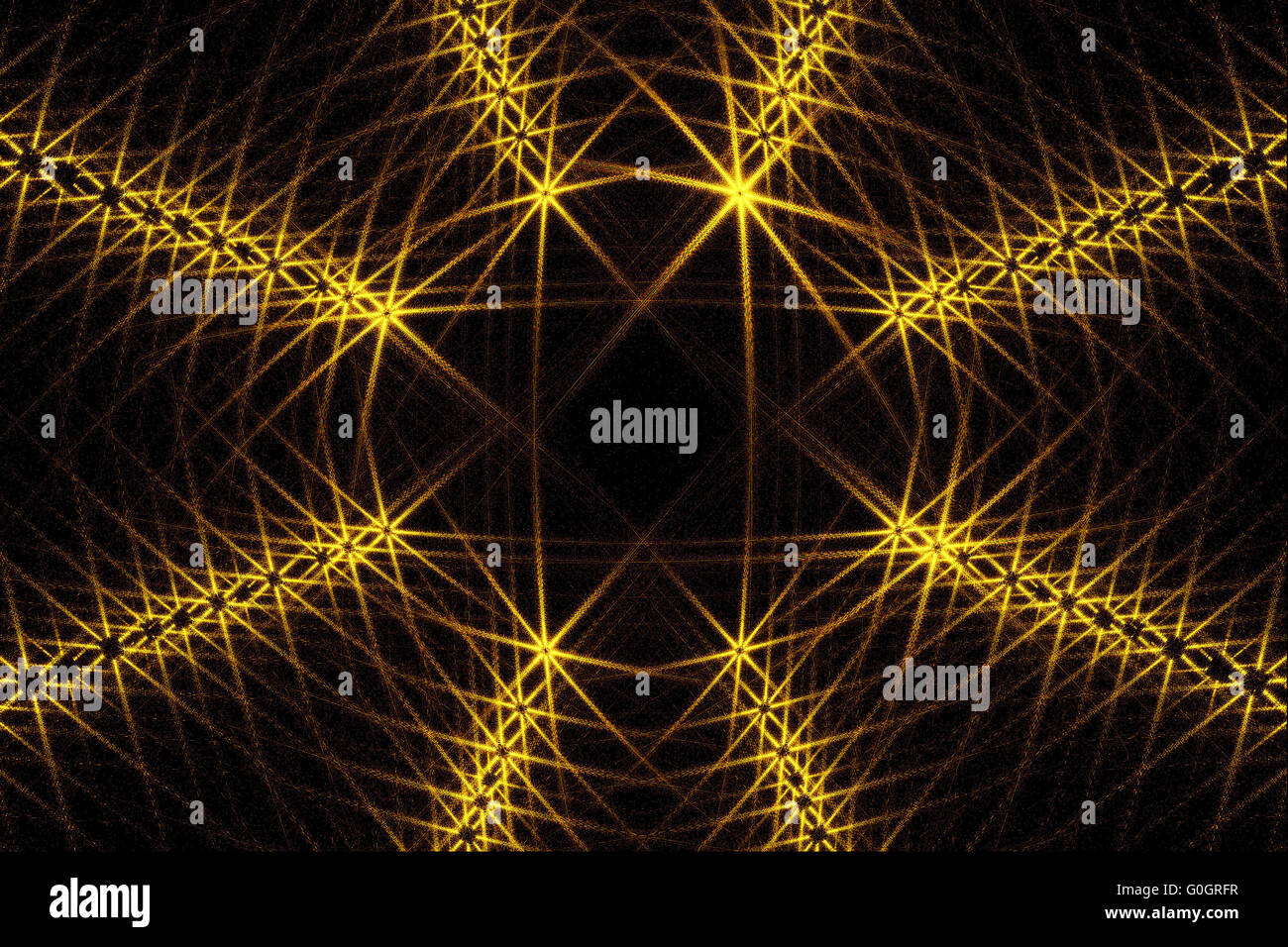 Fractal images: glowing bright yellow rays Stock Photo - Alamy