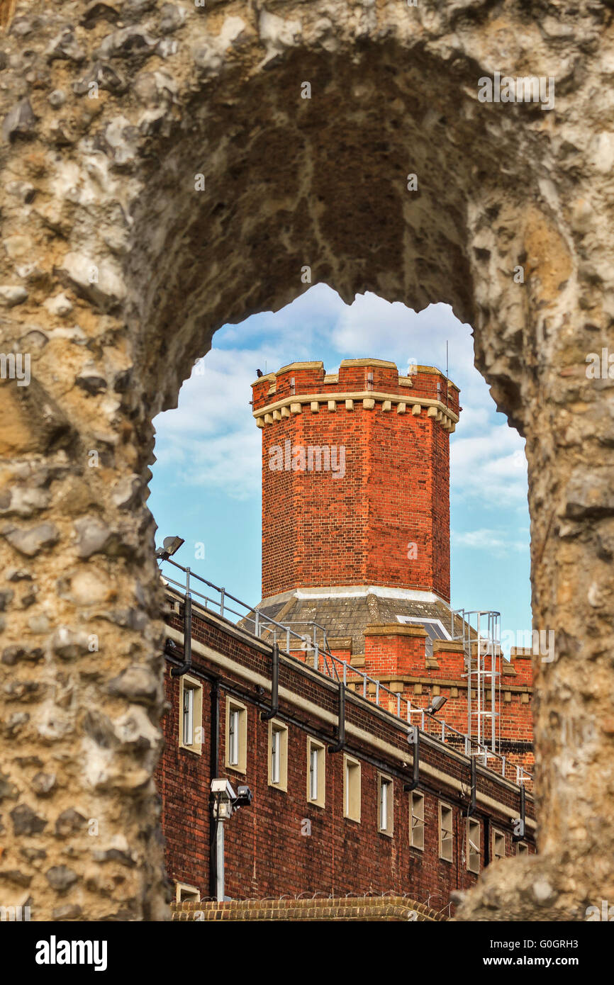 Reading Gaol Viewed From Abbey Ruins UK Stock Photo - Alamy