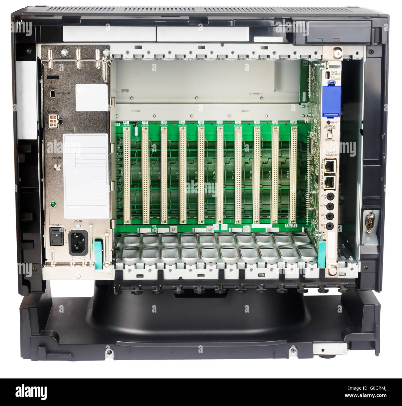 Phone switch system front view chassis isolated on white Stock Photo ...