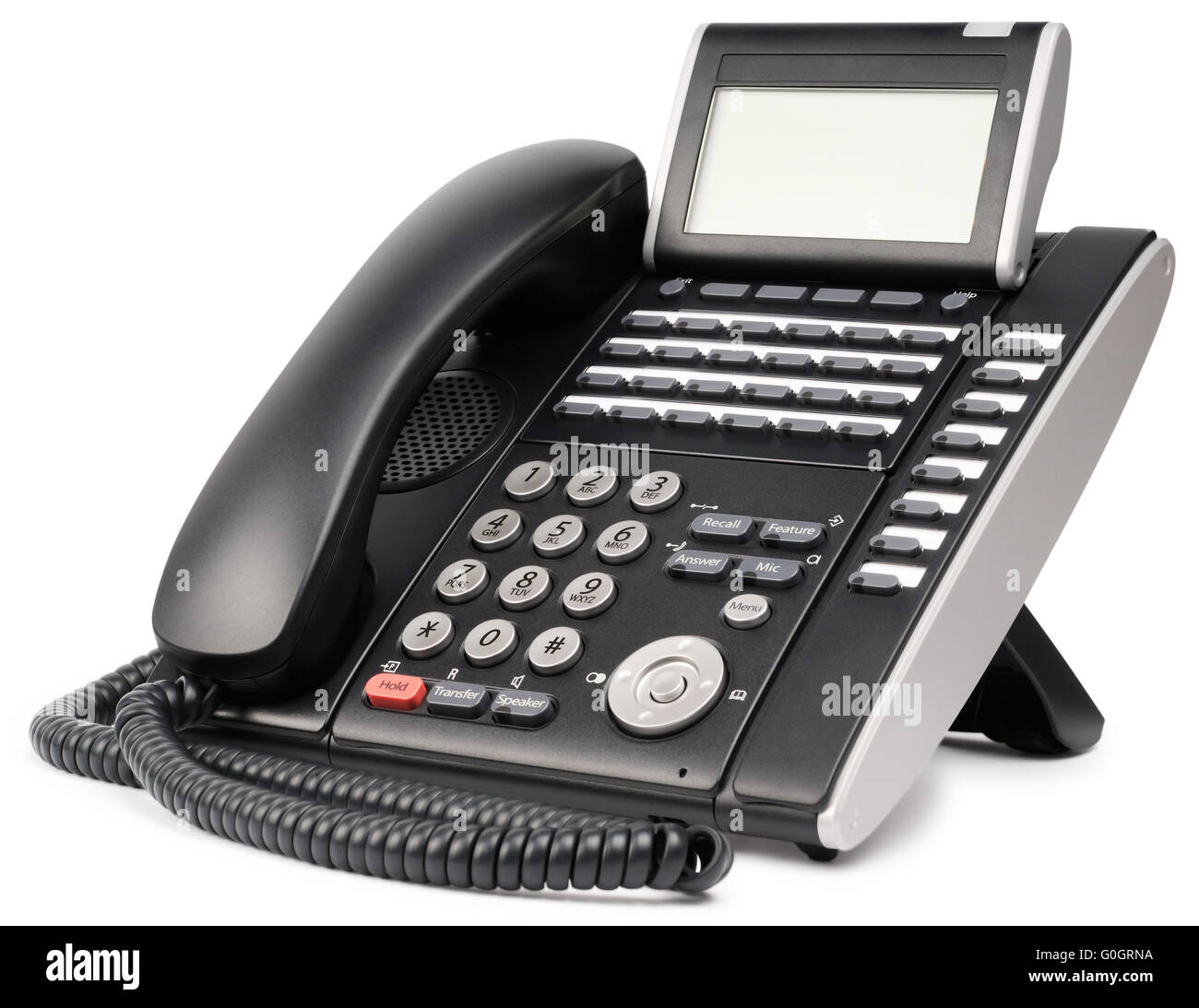 Office digital telephone set with LCD over white background Stock Photo ...