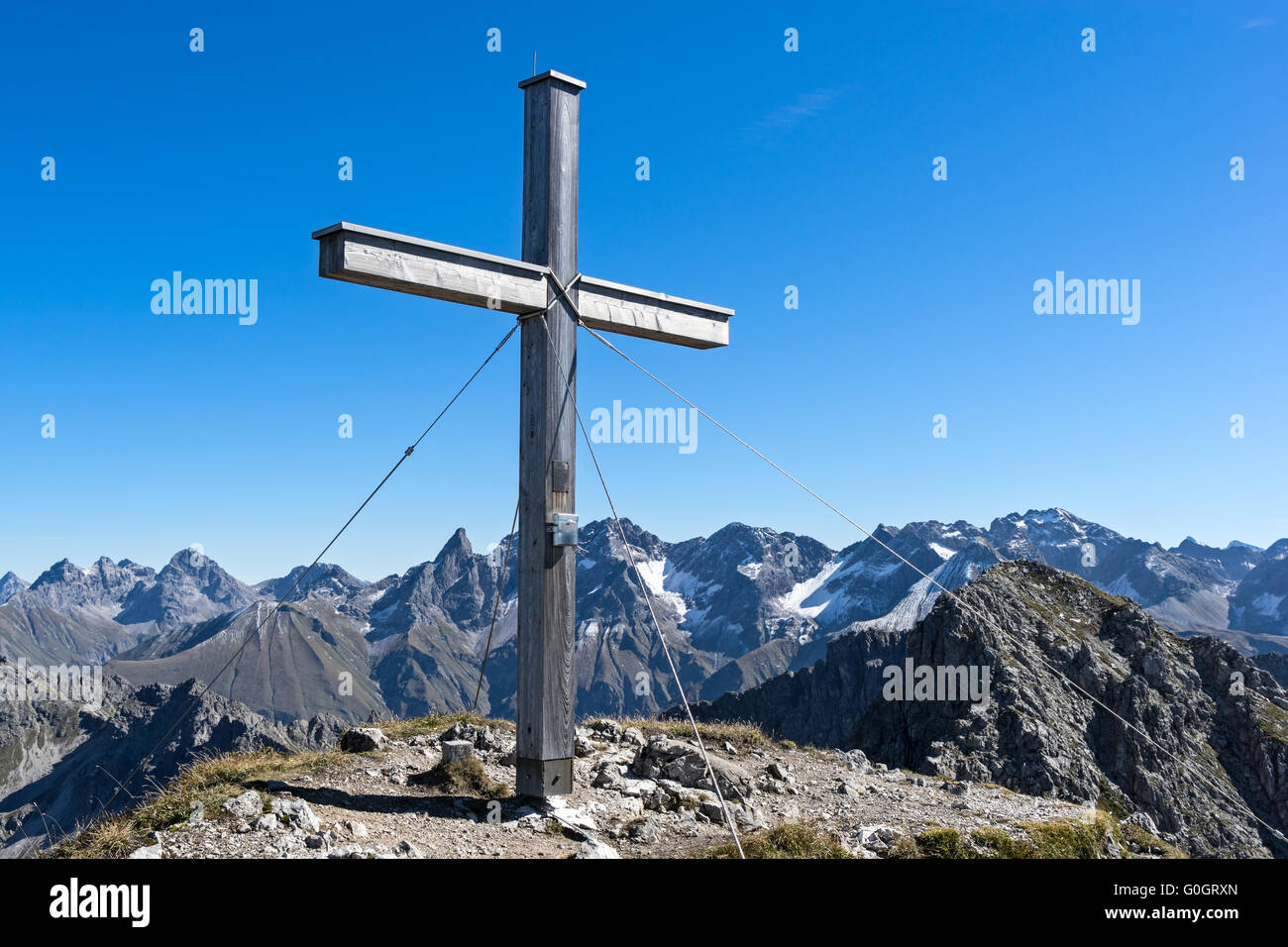 Summit cross Mt. Hammerspitze Stock Photo - Alamy