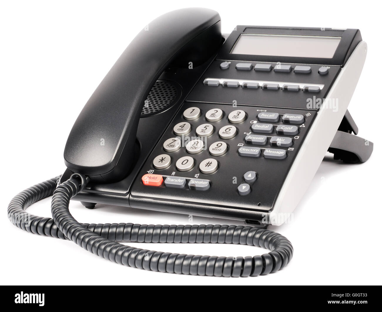 Office digital telephone set with LCD over white background Stock Photo ...