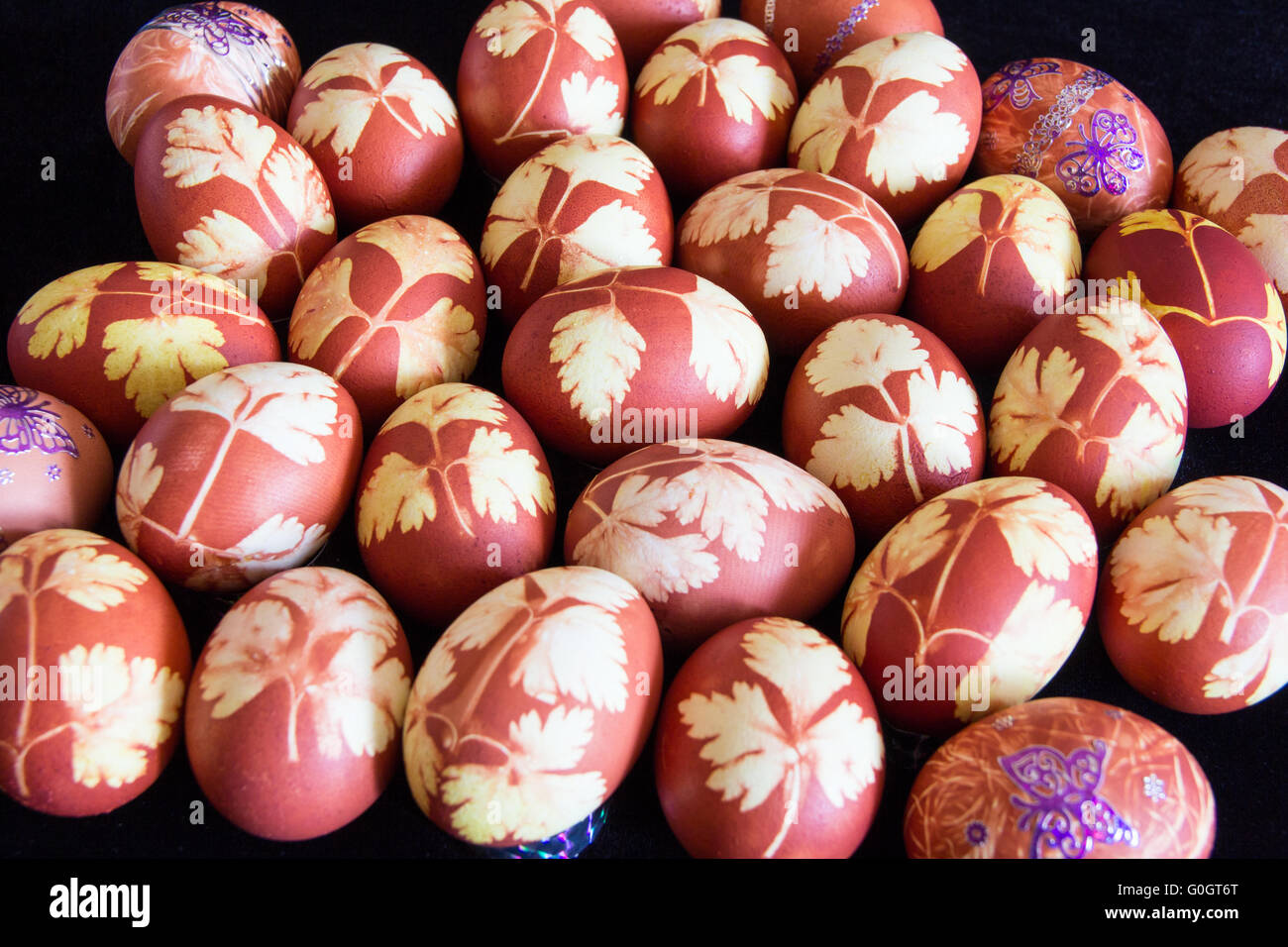 Easter eggs with butterflies Stock Photo - Alamy
