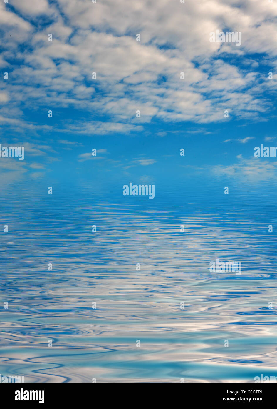 Surface Rippled of water with clouds and sky background Stock Photo - Alamy