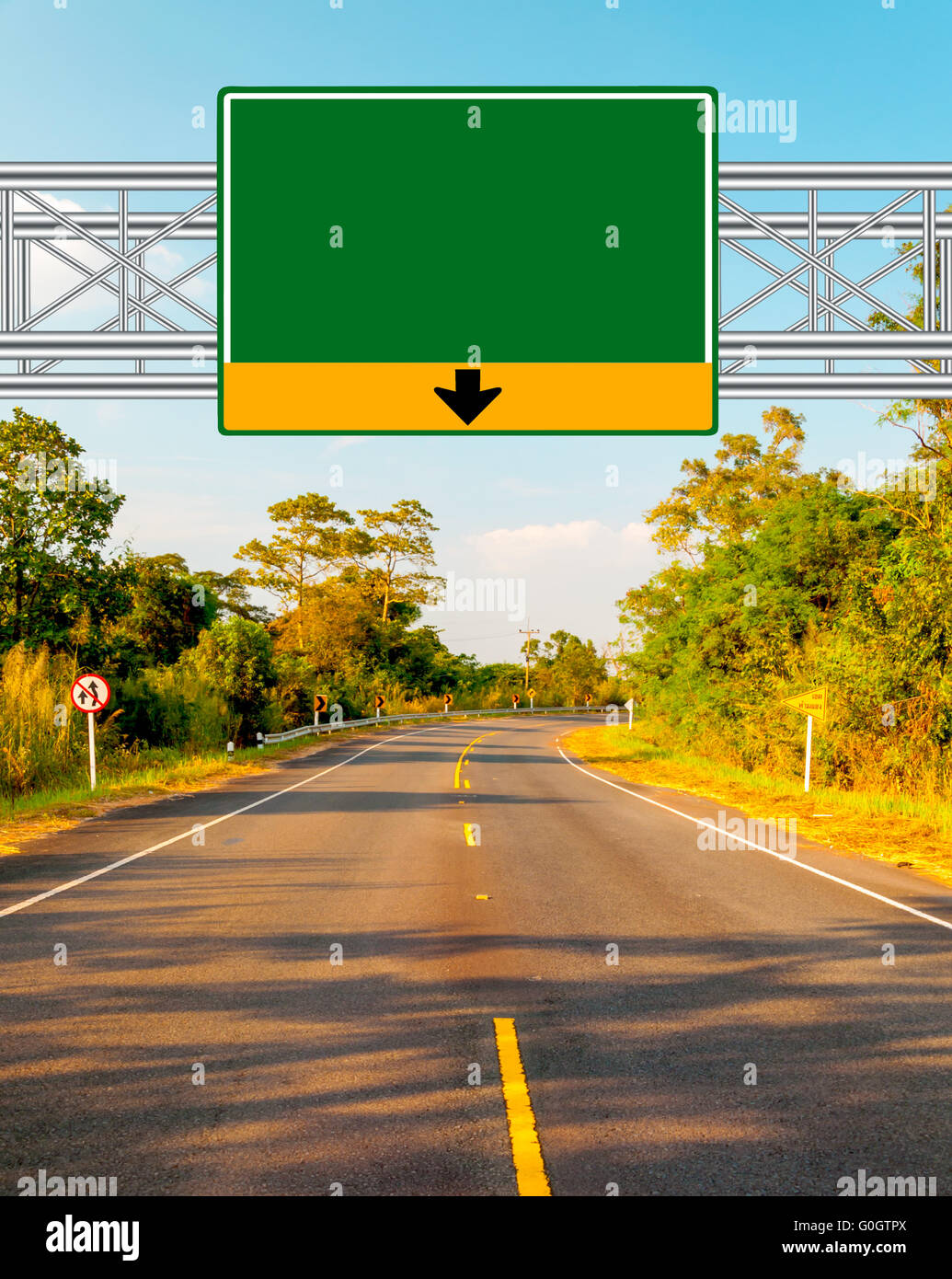 Road Sign concept Country Road and landscape Stock Photo - Alamy