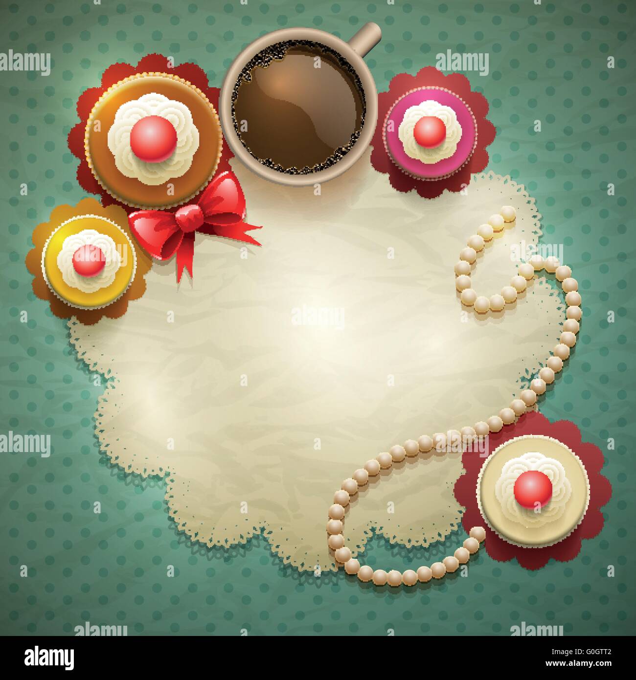 Coffee cake on white Stock Vector Images - Alamy