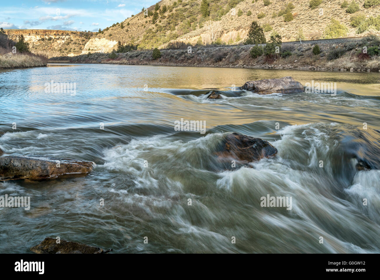 Rodeo Rapid on the upper Colorado River at Burns, Colorado, USA ...