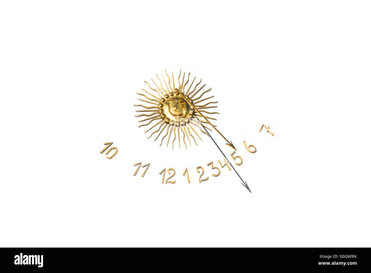 Sundial clock on a house facade Stock Photo - Alamy