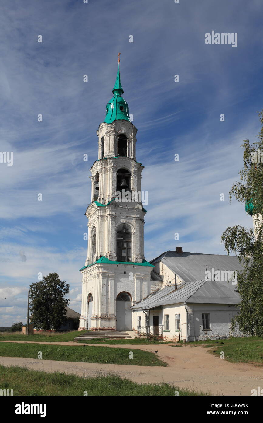 high white bell tower Stock Photo - Alamy