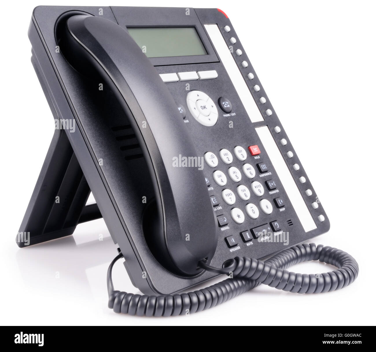 Office IP multi-button telephone set over white background Stock Photo ...