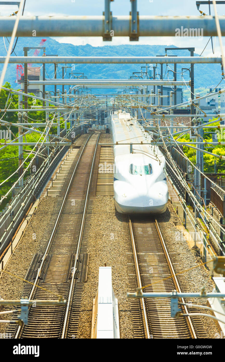 Shinkansen Bullet Train Approaching Kyoto Head On Stock Photo - Alamy