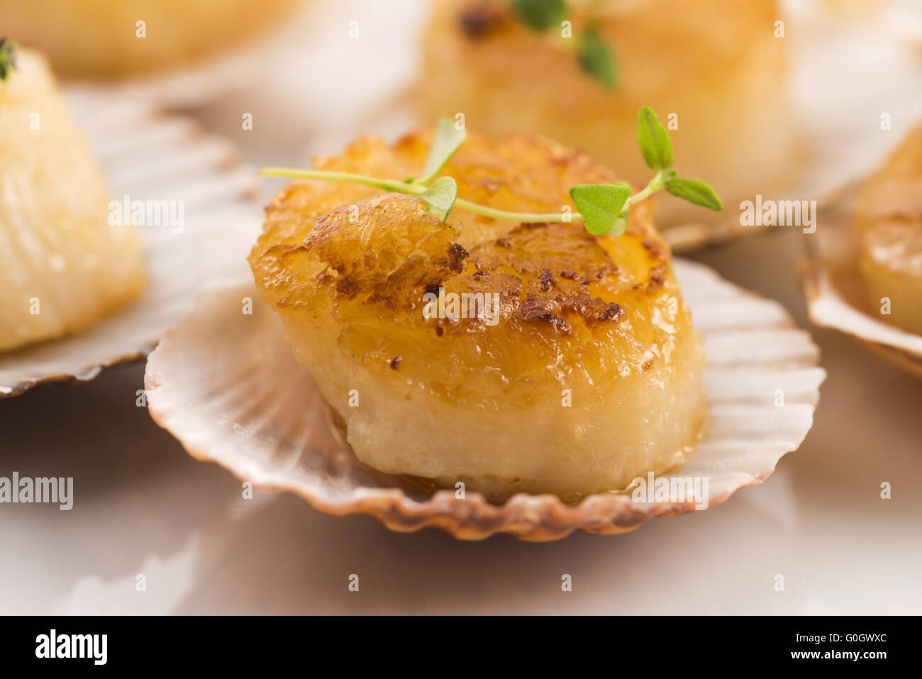 Baked scallops asparagus hi-res stock photography and images - Alamy