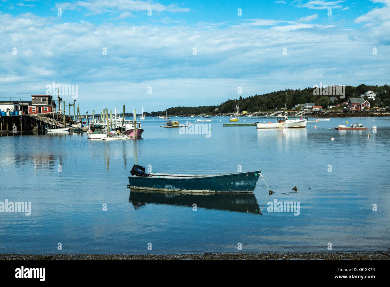 Maine Harbor Scene Stock Photo - Alamy