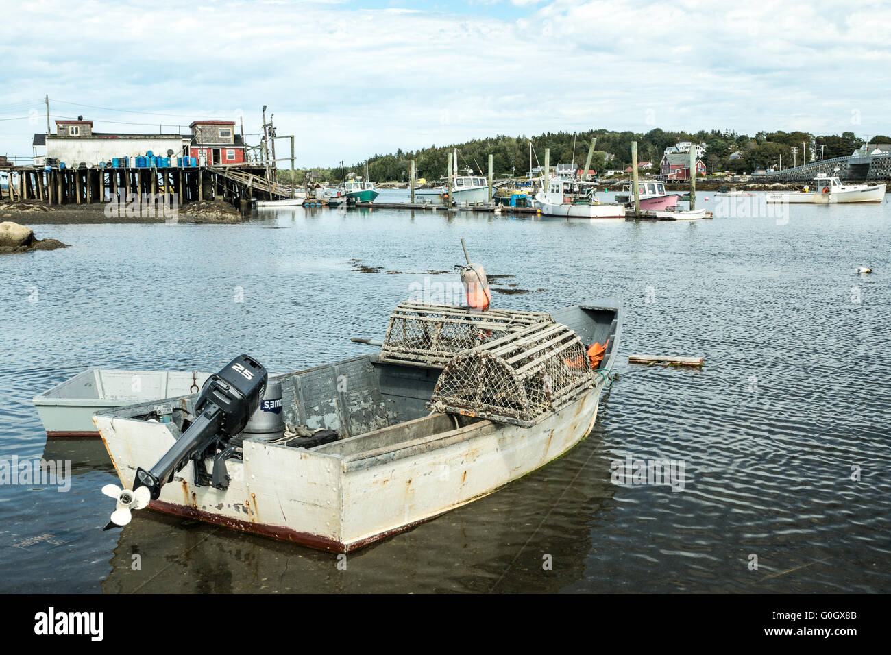 Maine Harbor Scene Stock Photo - Alamy