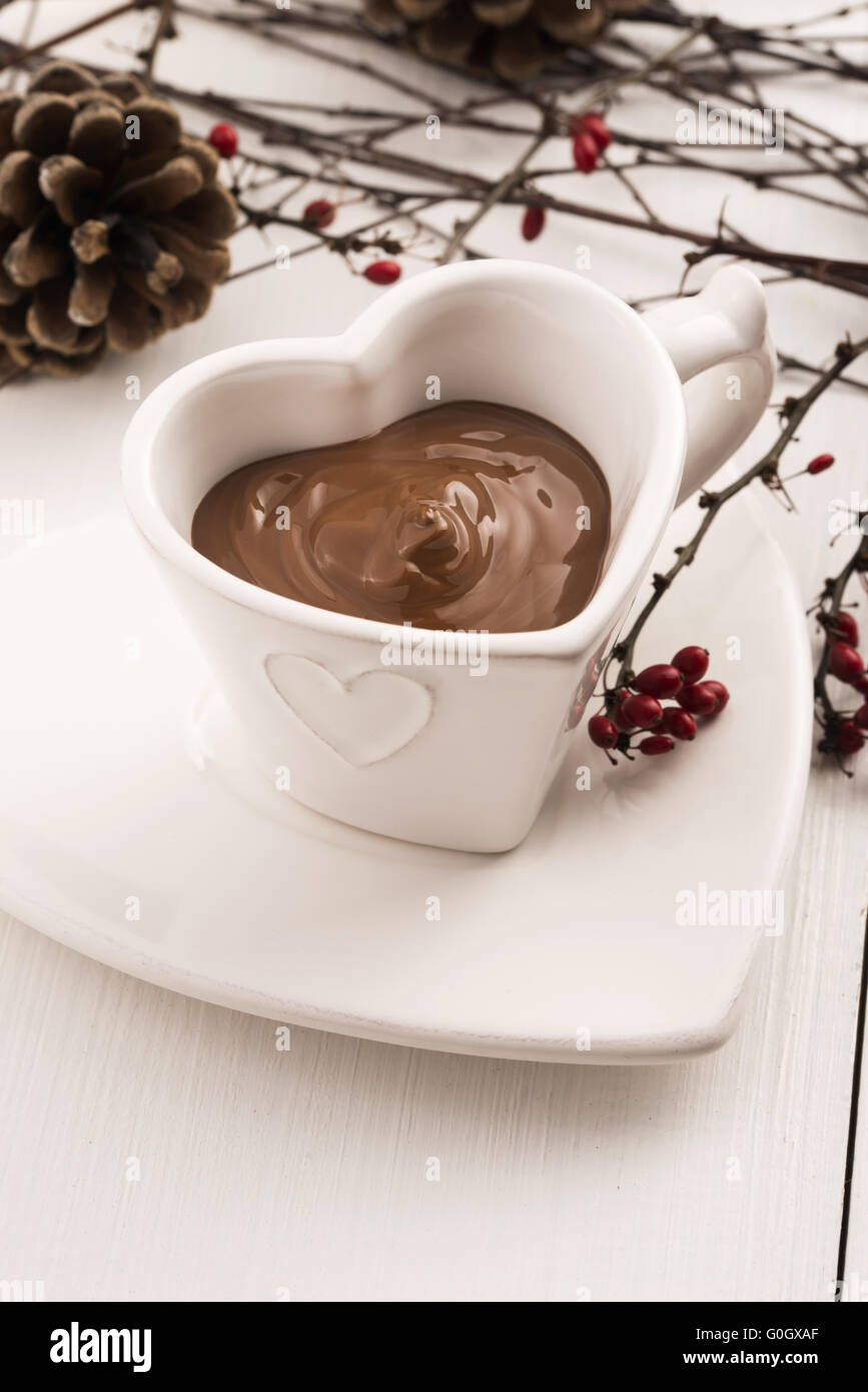 Valentine's day celebration with hot chocolate Stock Photo - Alamy