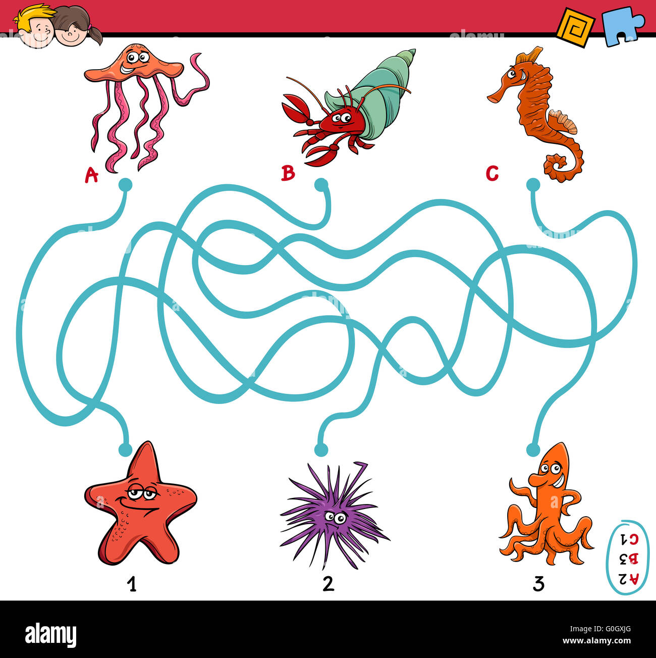 maze task for children Stock Photo - Alamy