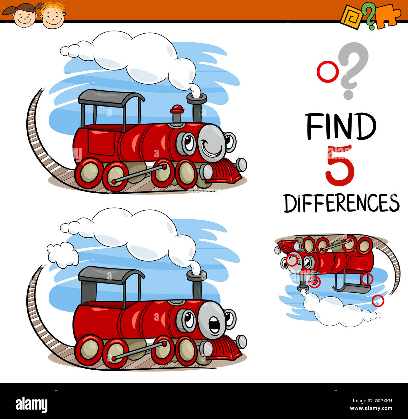 task of finding differences cartoon Stock Photo - Alamy