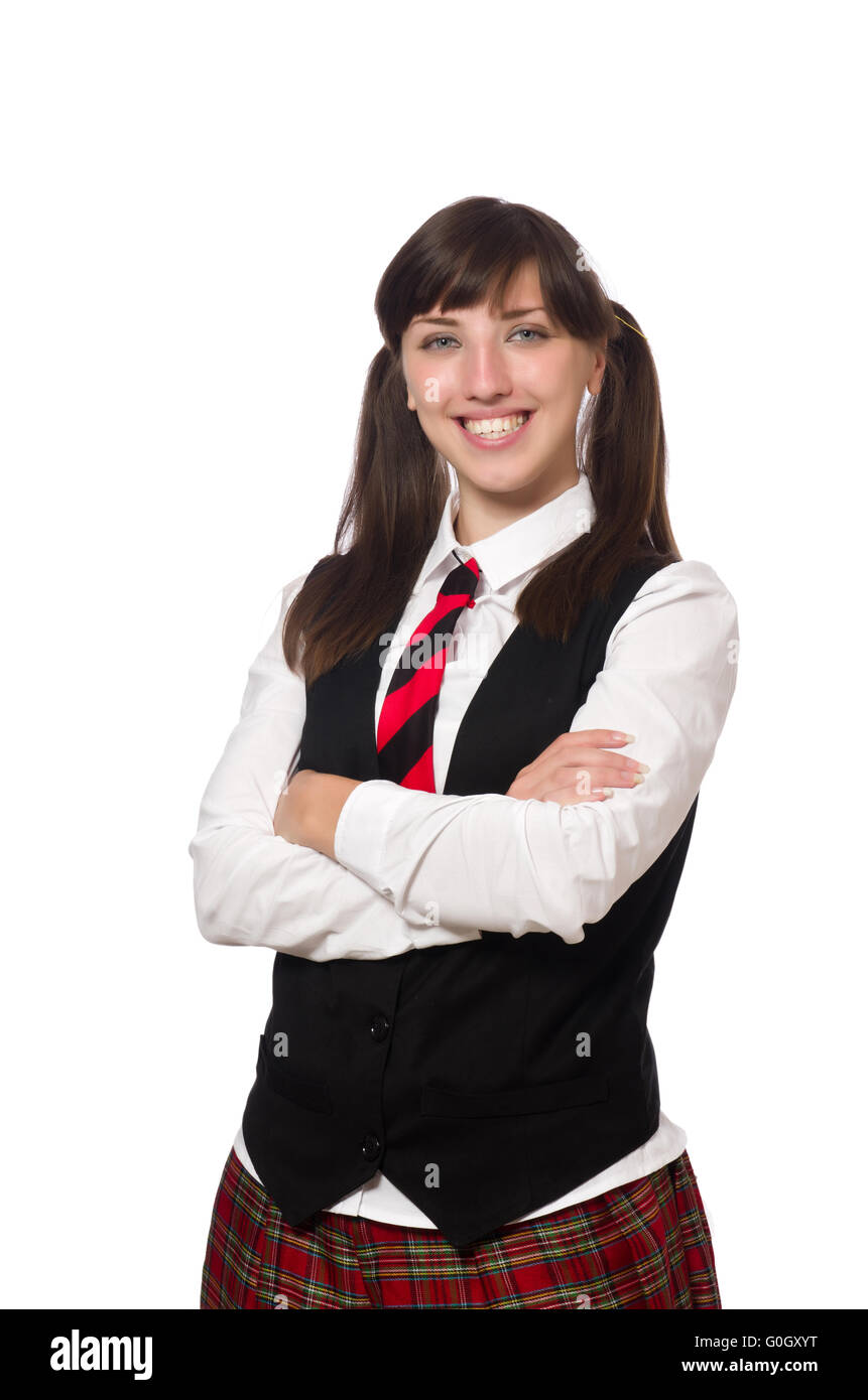 Funny nerd student isolated on white Stock Photo - Alamy