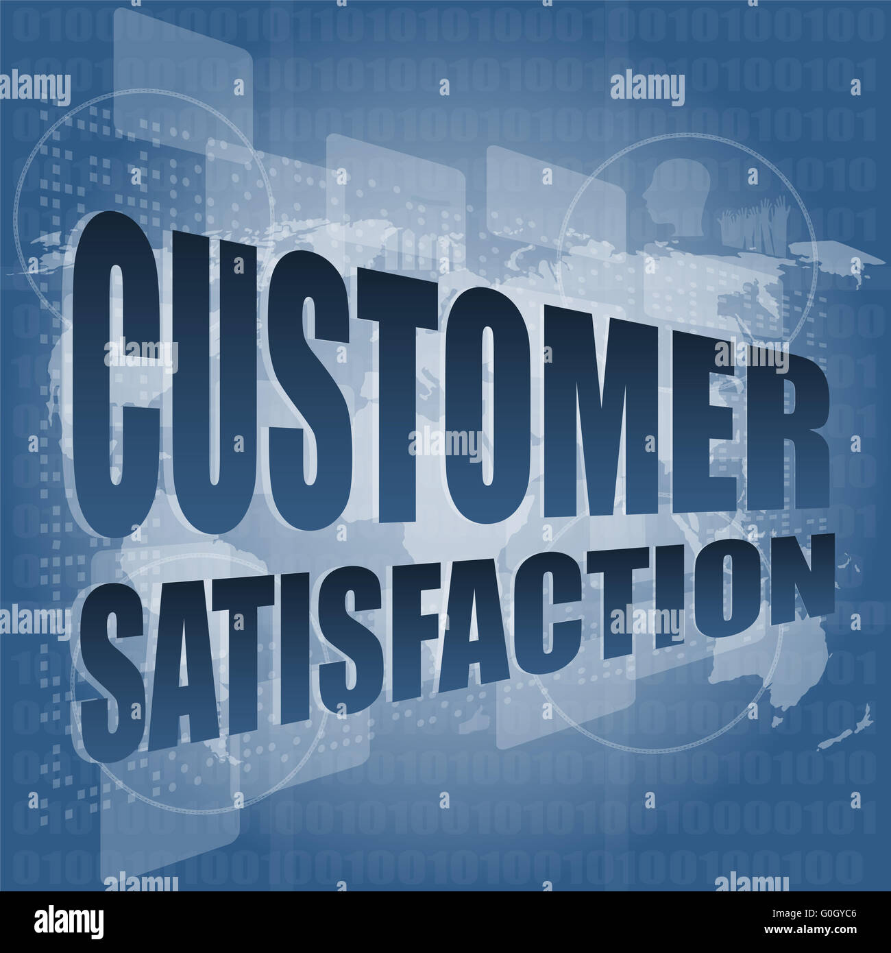 customer satisfaction word on business digital screen vector ...