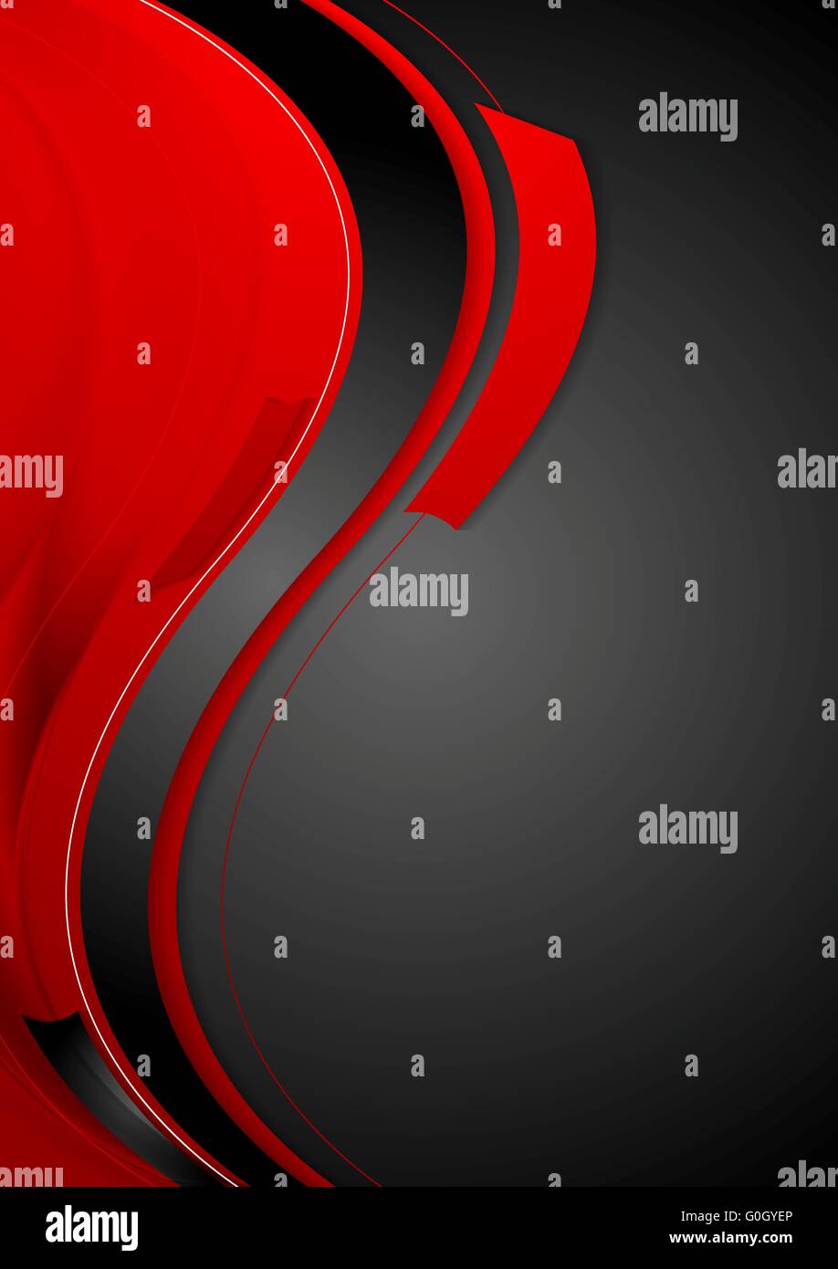 Bright contrast red black wavy background Stock Photo - Alamy