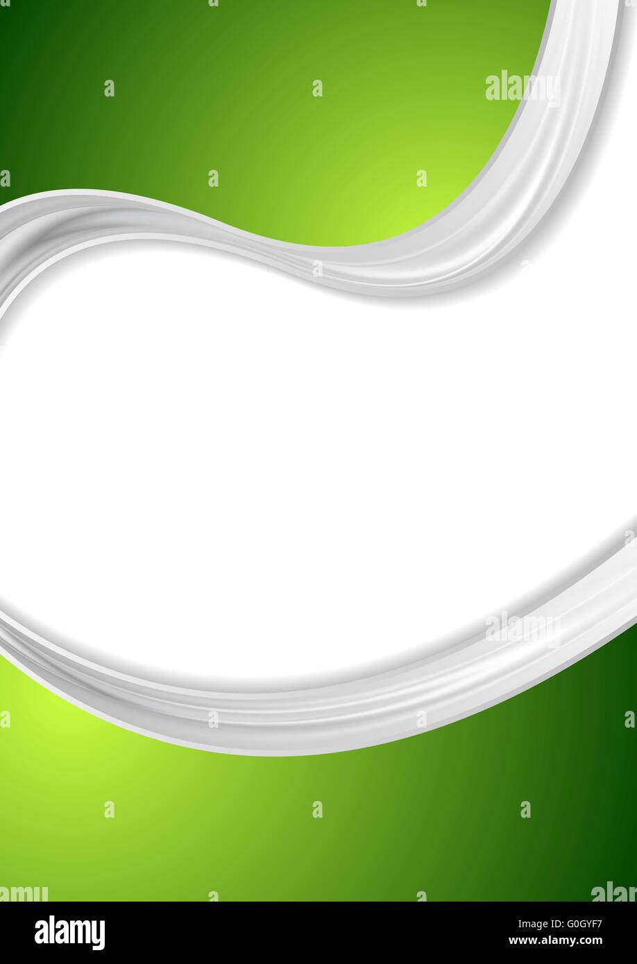 Abstract green wavy flyer corporate design Stock Photo - Alamy