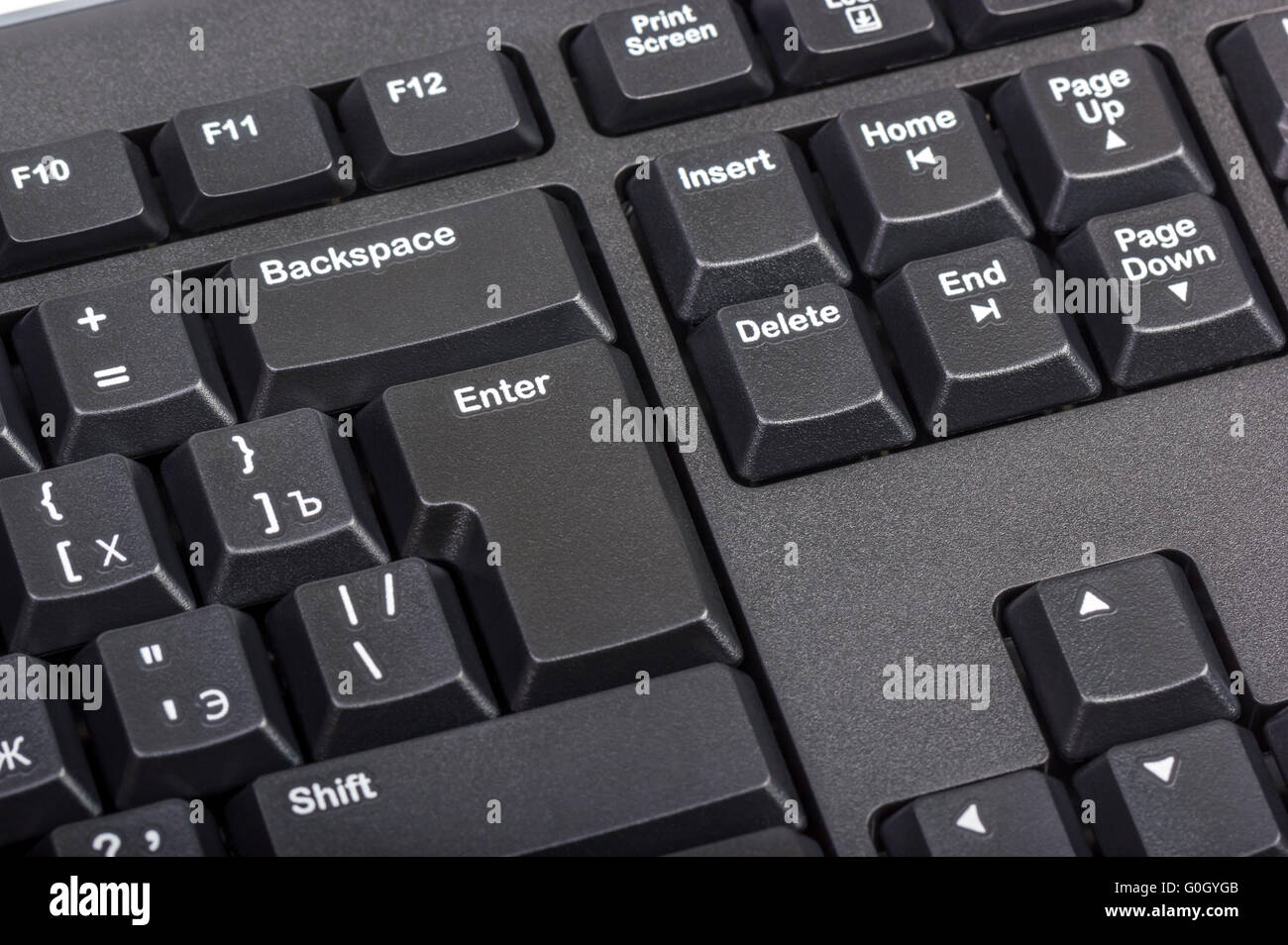Electronic collection - close-up black computer keyboard with russian ...