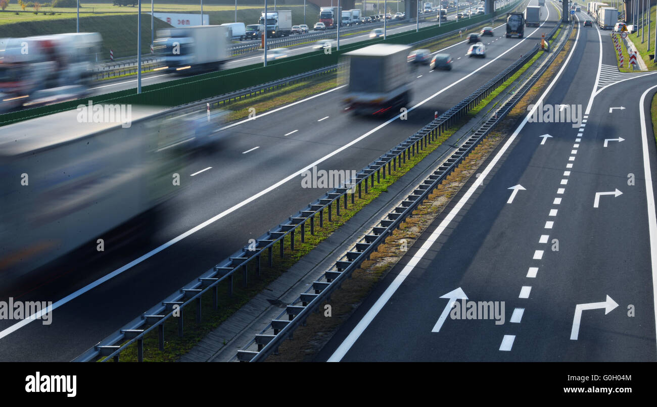 Four lane controlled-access highway in Poland Stock Photo - Alamy