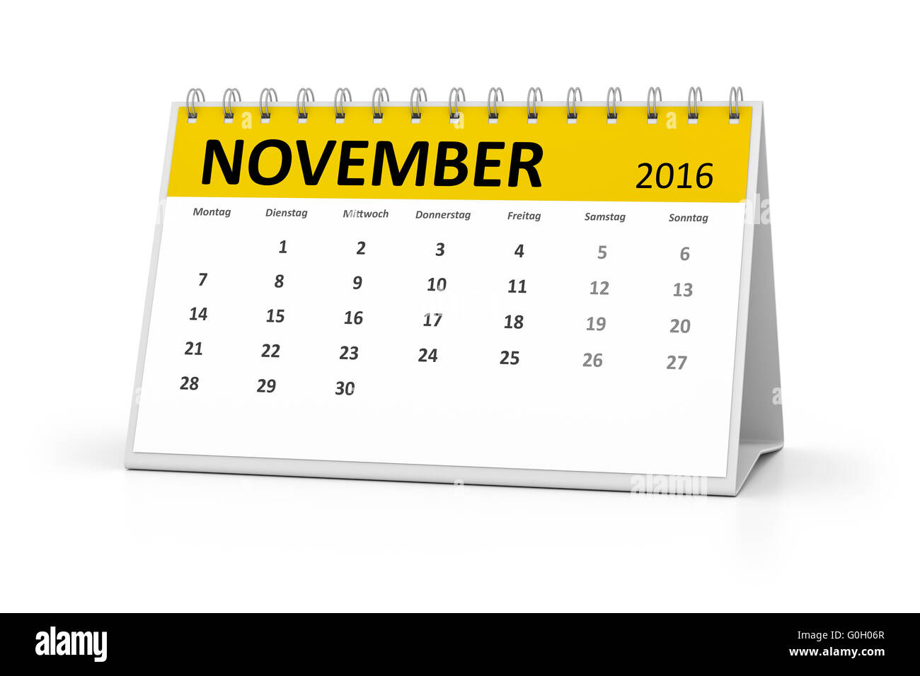 german language table calendar 2016 november Stock Photo - Alamy