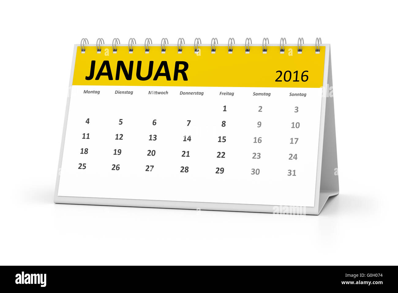 german language table calendar 2016 january Stock Photo - Alamy