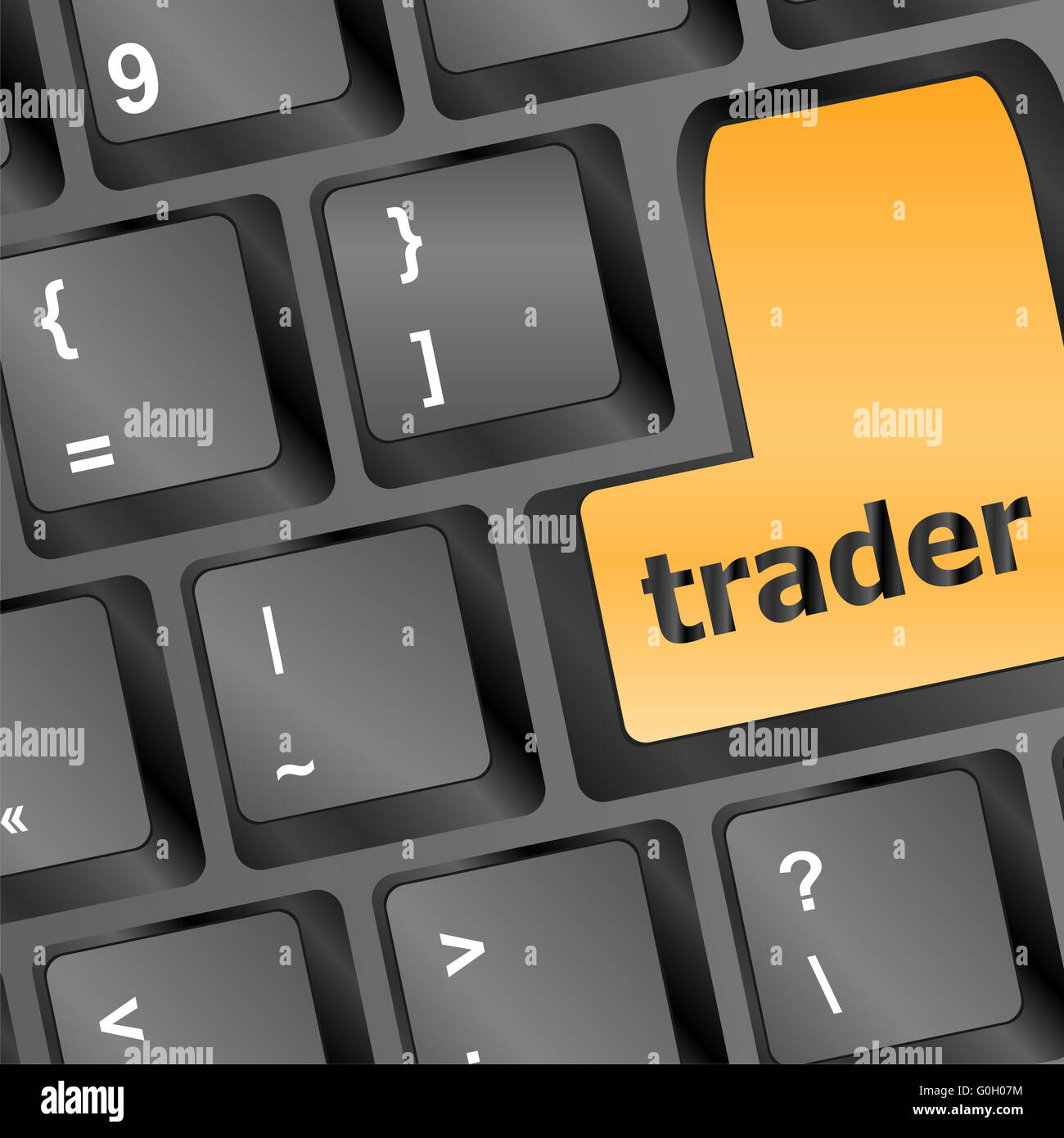 Trader keyboard representing market strategy - business concept vector ...