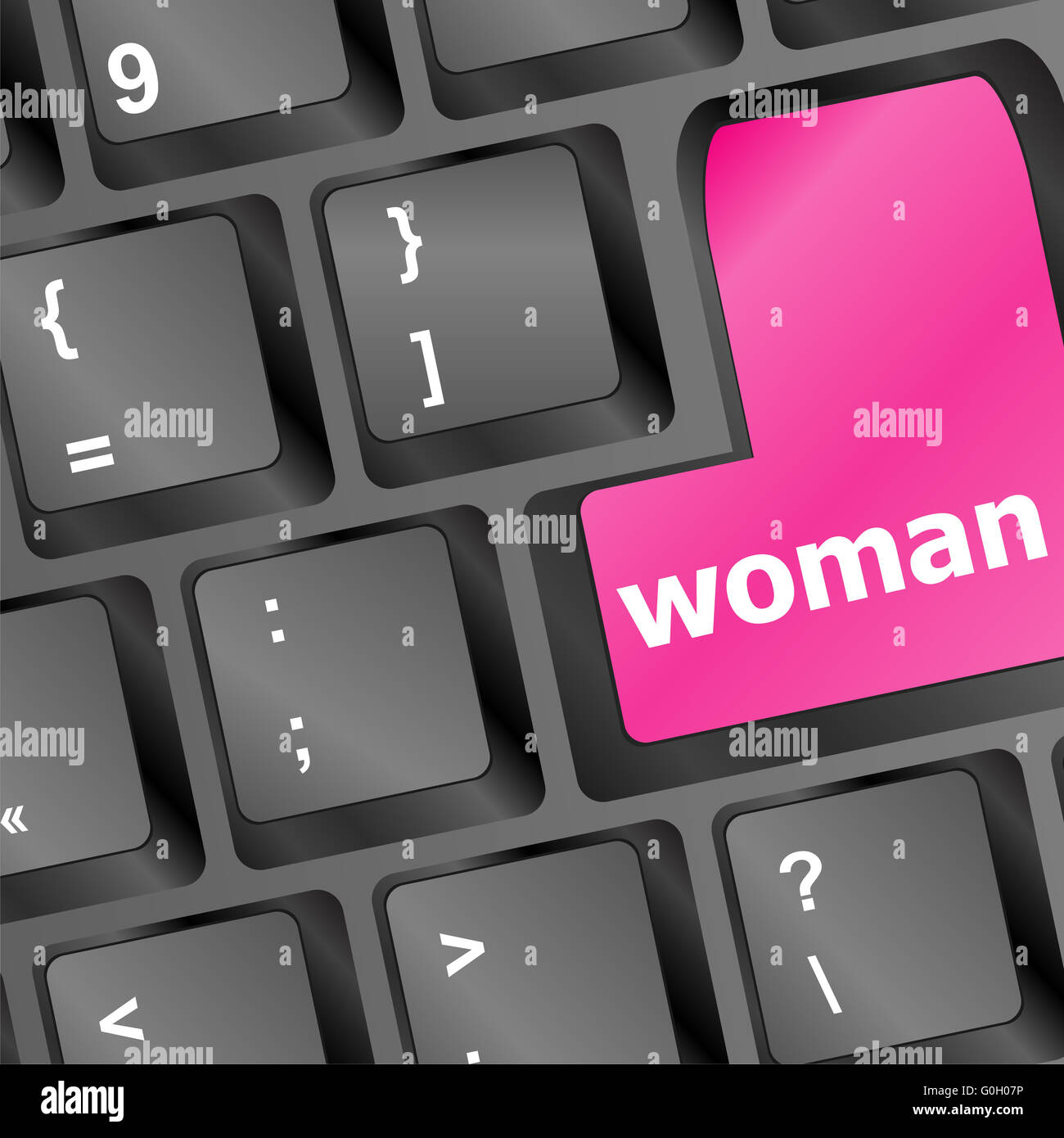 woman word on keyboard button vector illustration Stock Photo - Alamy