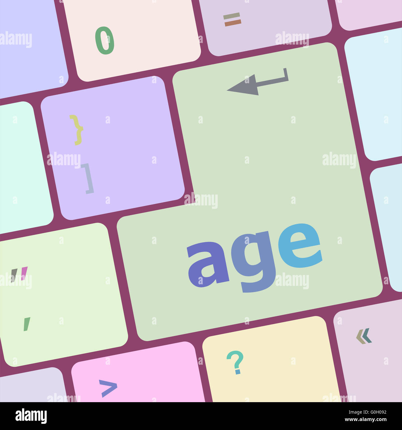 age keyboard key button showing forever young concept vector ...